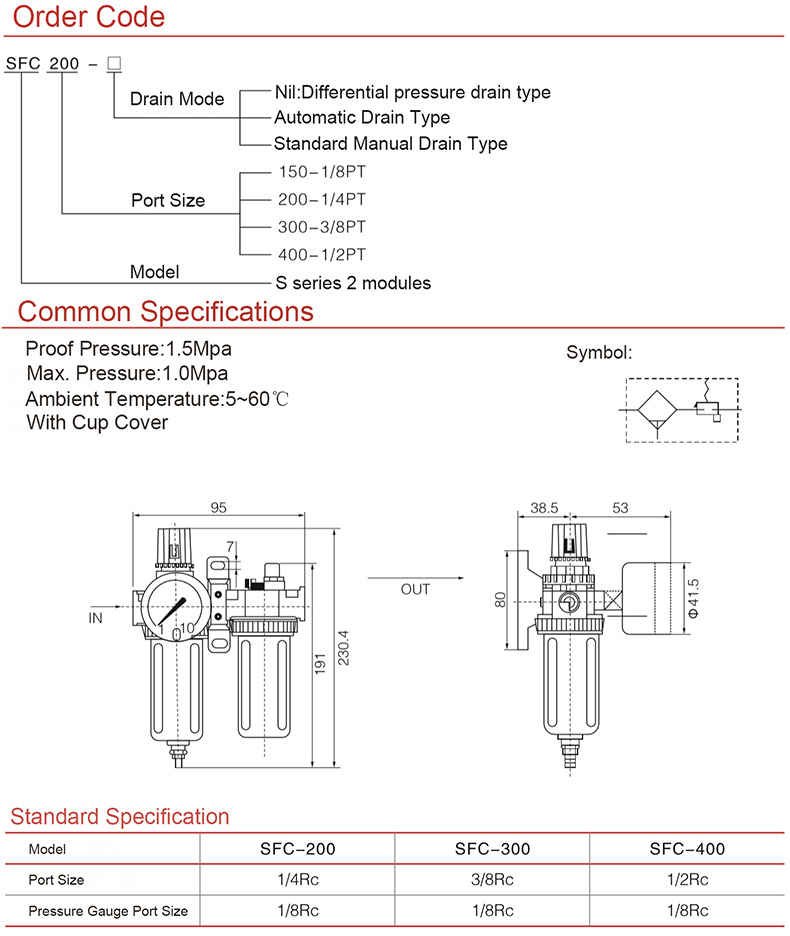ชุดกรองลม รุ่น SFC - Fitting ฟิตติ้ง, ข้อต่อลม, ชุดกรองลม, กระบอกลม ...